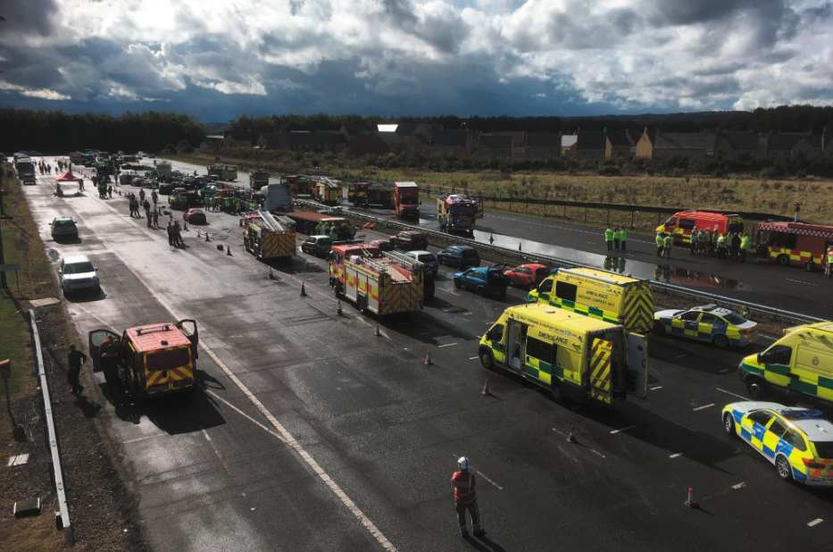 Major incident exercise sees emergency crews tackle 75 vehicle pile up ...